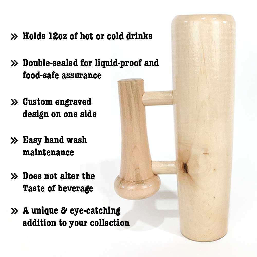 Personalized Baseball Bat Beer Mug with Handle - Player Name and Initi ...